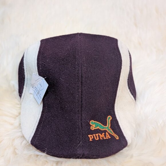 Accessories | Vintage Style Newsboy Flat Cap Purple And White Puma Logo ...